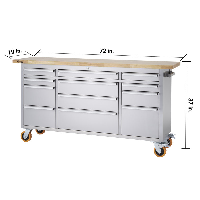 WFX Utility™ 72'' W Wood Top Workbench with Wheels | Wayfair