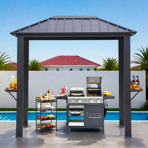 endark 5ft X 8ft Hardtop Aluminum BBQ Grill Gazebo with Ceiling Hook ...