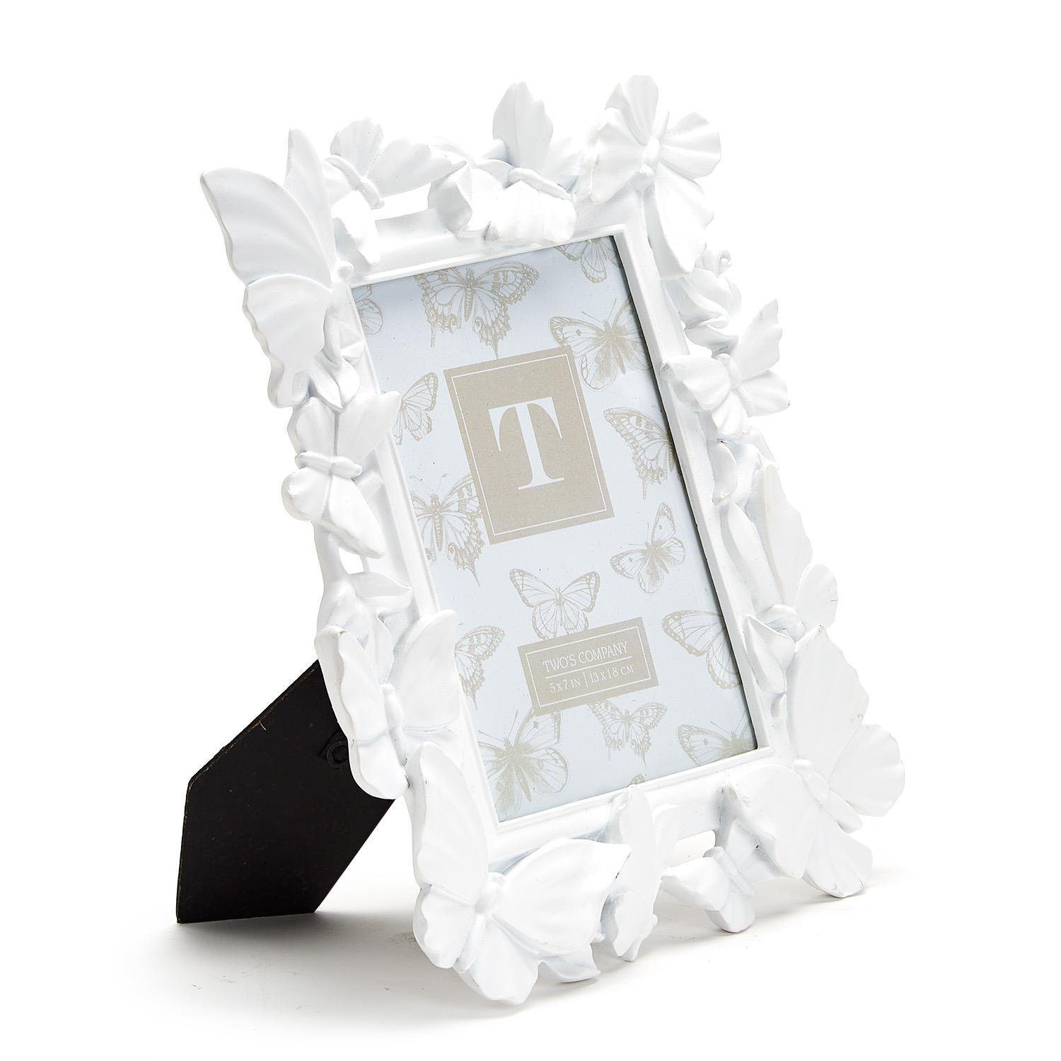 Birch Lane™ White Butterfly 5X7 Photo Frame | Wayfair