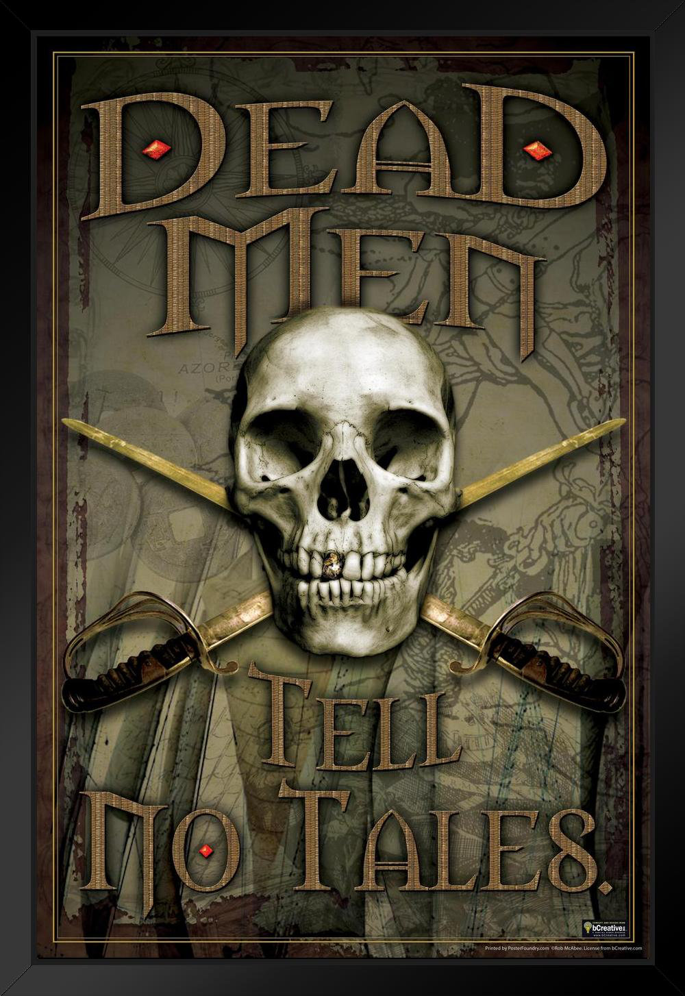 Trinx Dead Men Tell No Tales Art Print Black Wood Framed Poster 14X20 ...