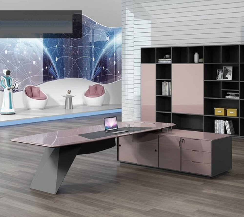 Splendor Furniture L Shape Computer Pink Desk Study Corner Conference ...