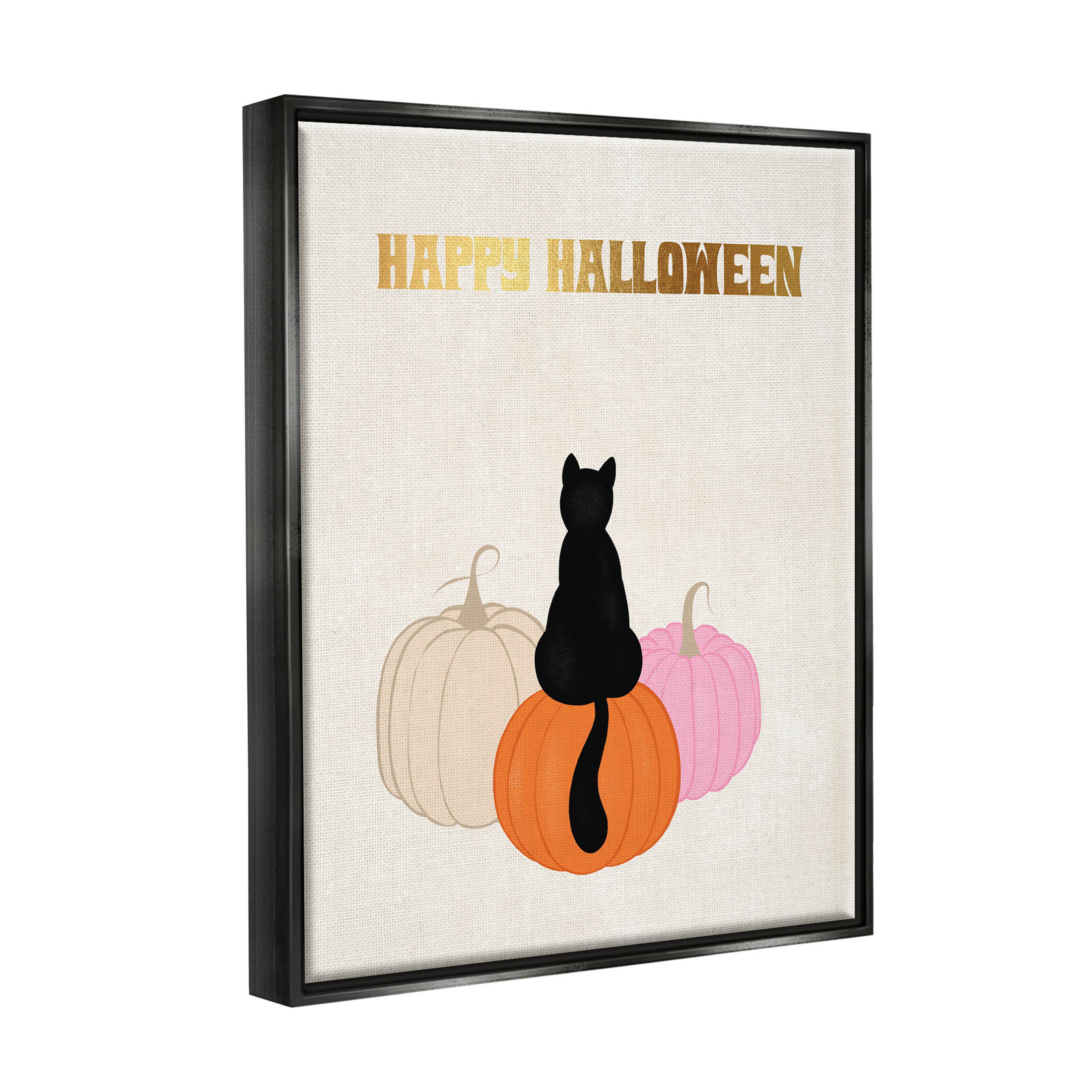 The Holiday Aisle® Happy Halloween Black Cat Pumpkins by Jo Taylor ...