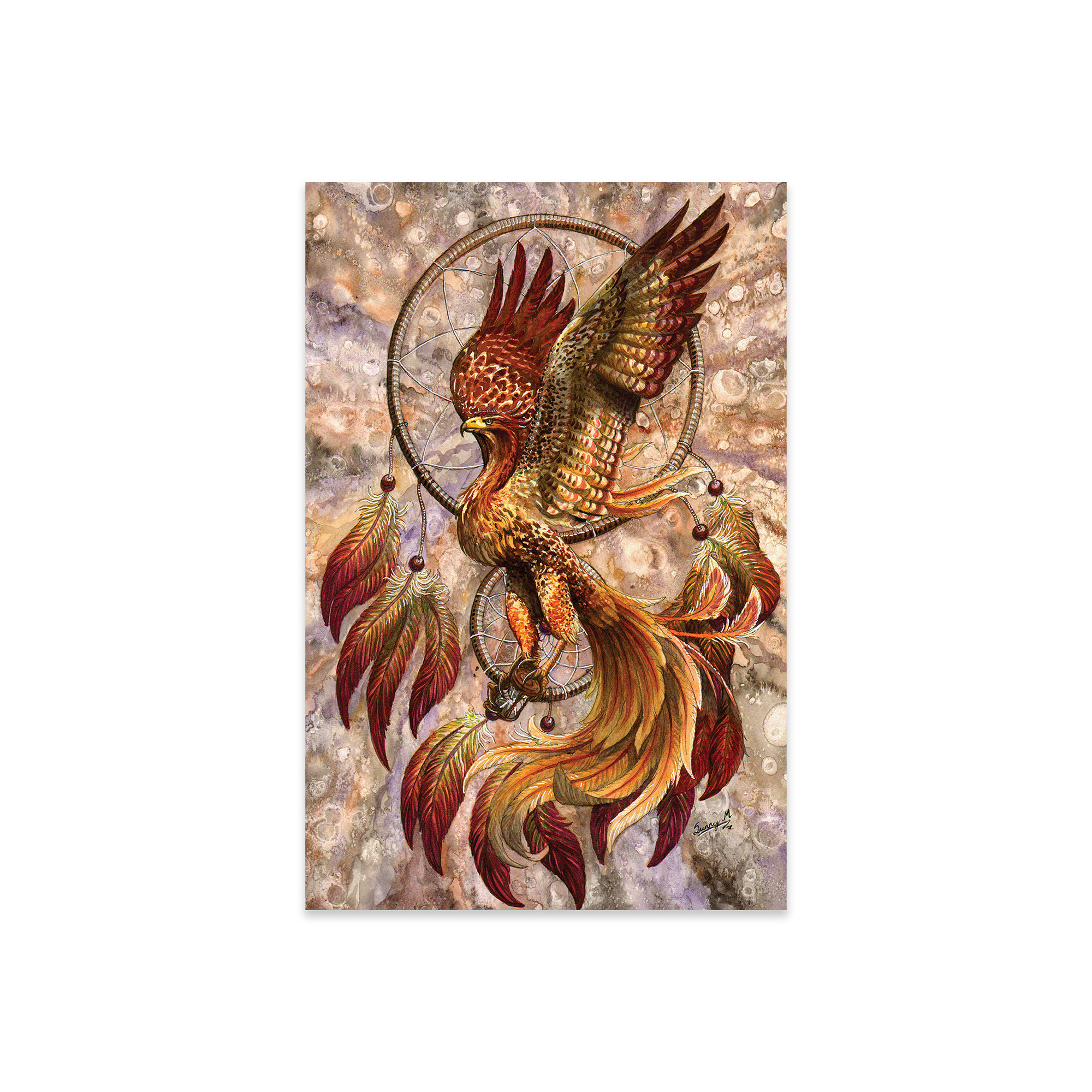 Trinx Phoenix Dreamcatcher On Plastic / Acrylic by Sunima Print | Wayfair