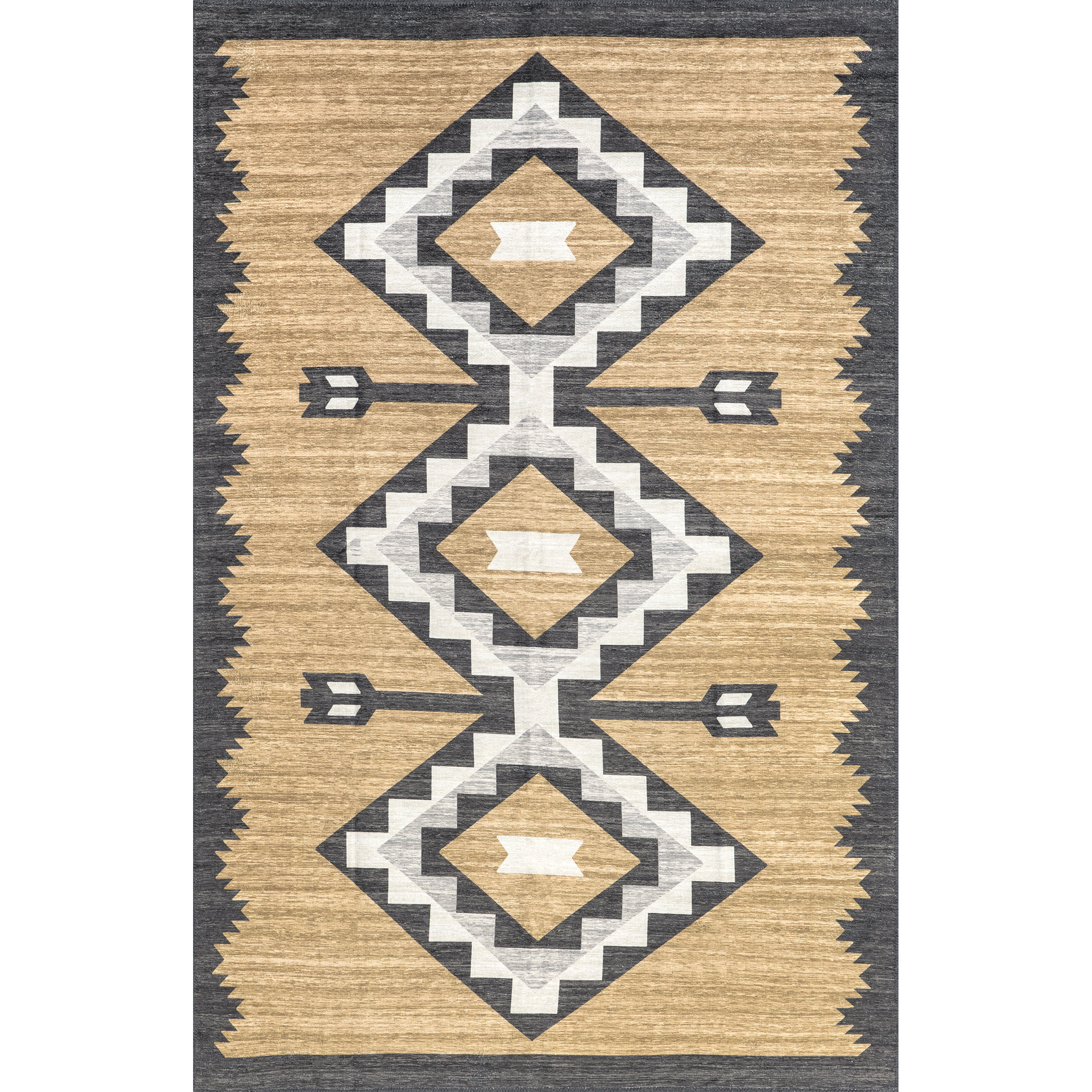 Union Rustic Adilynn SpinClean Aztec Machine Washable Area Rug ...
