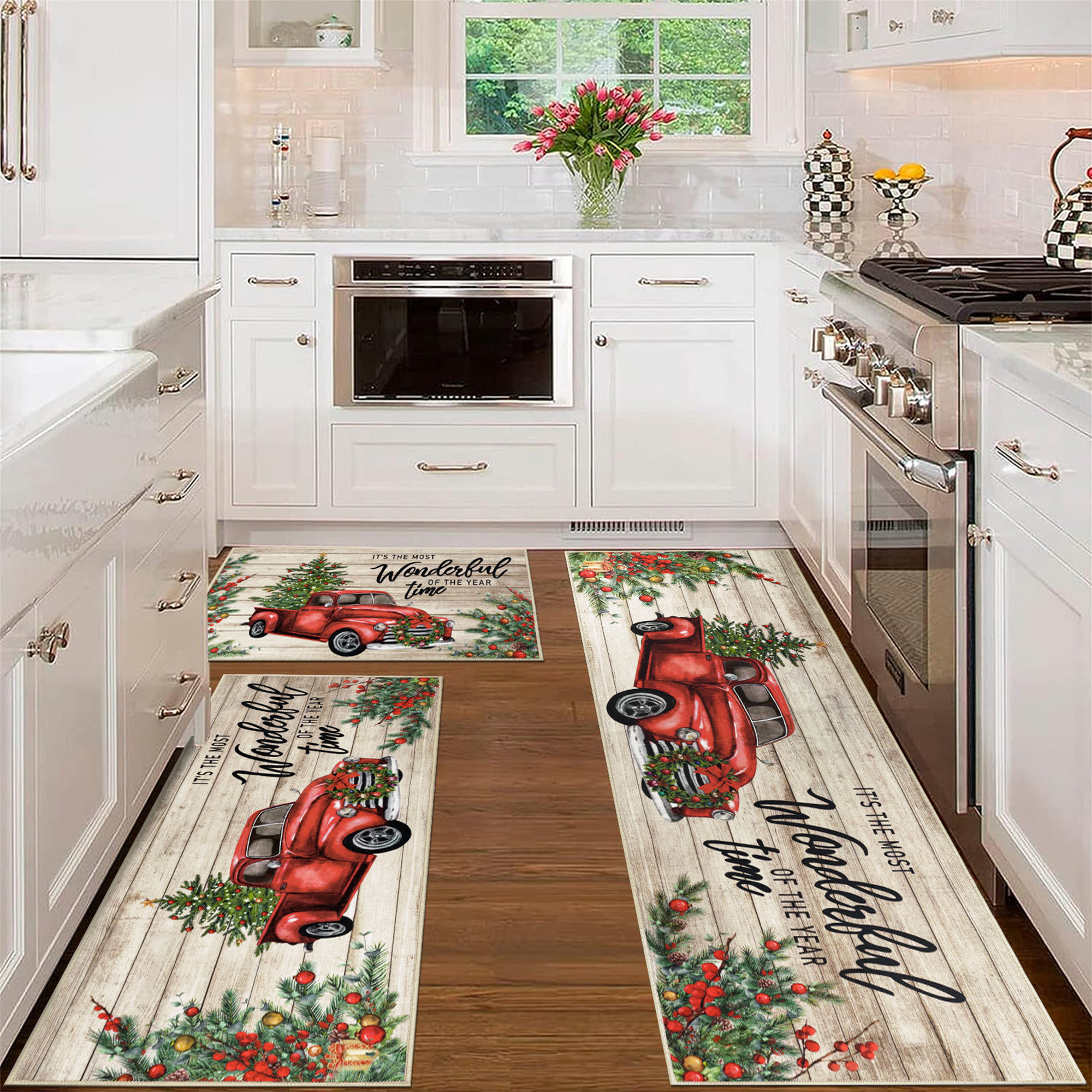Prep & Savour Christmas Kitchen Rugs Set | Wayfair