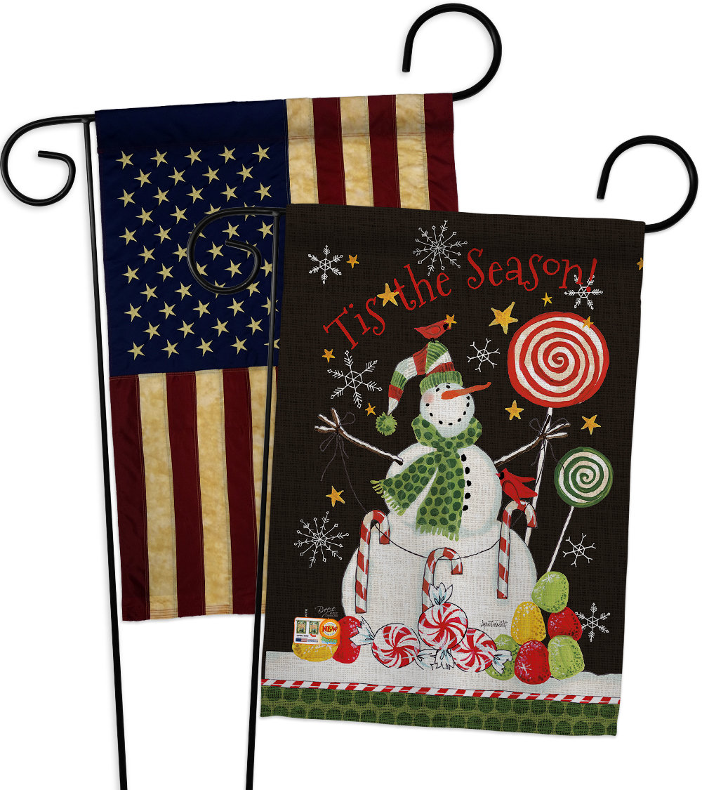 Breeze Decor 2 Piece Sweet Snowmen Impressions Decorative 2-Sided ...