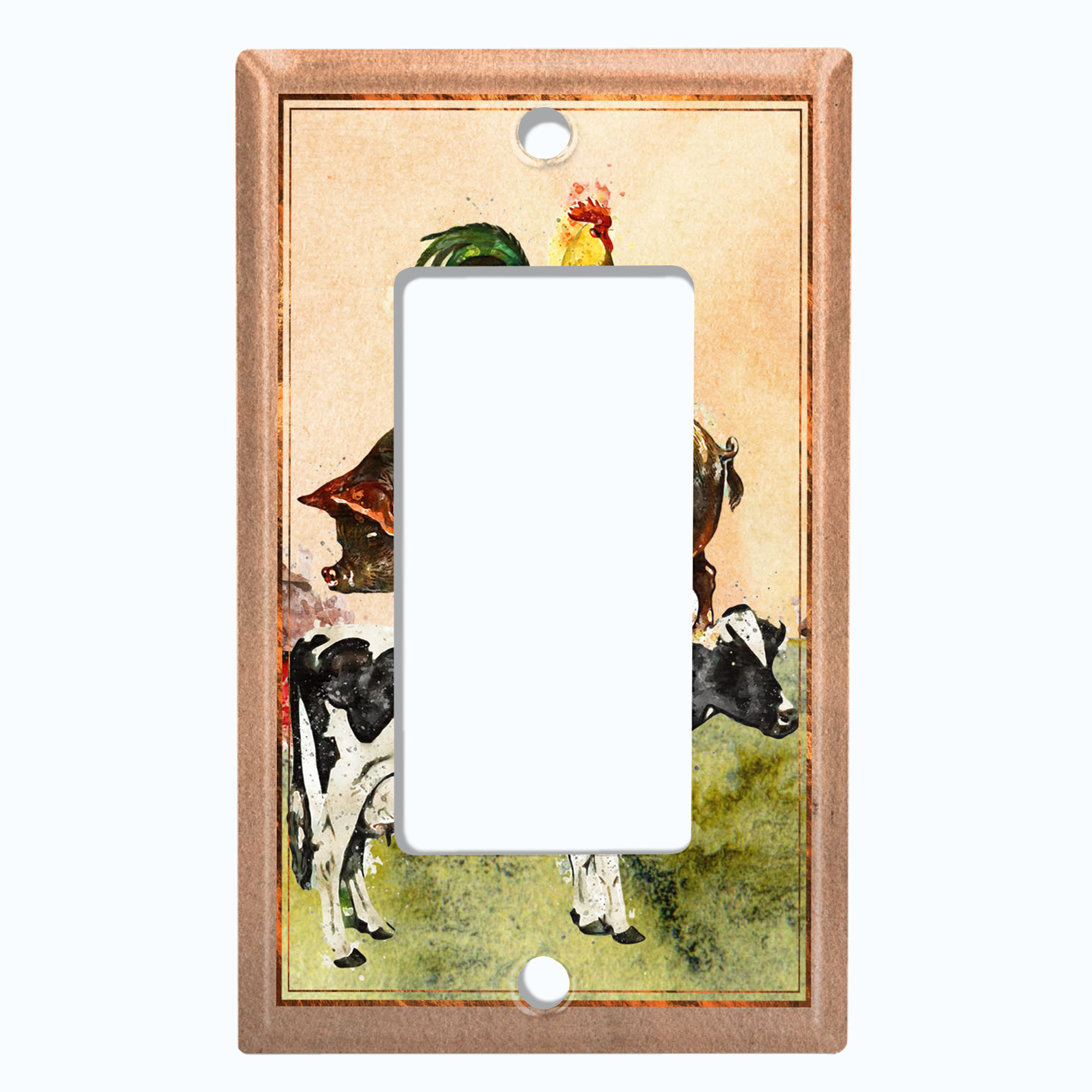 WorldAcc Metal Light Switch Plate Outlet Cover (Animal Farm Country ...