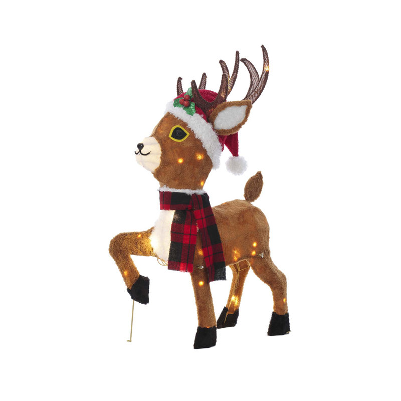 The Holiday Aisle® Plush Reindeer Lighted Display & Reviews | Wayfair