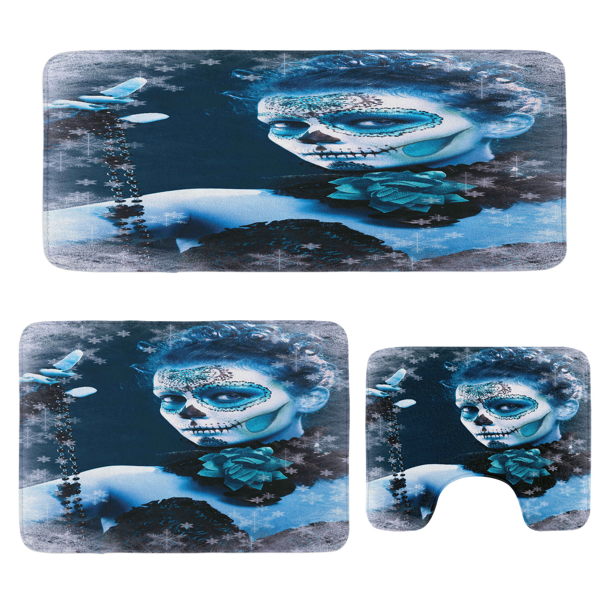 East Urban Home Colorful Bathroom Rug Set 3 Pieces U-Shape & Rectangle ...