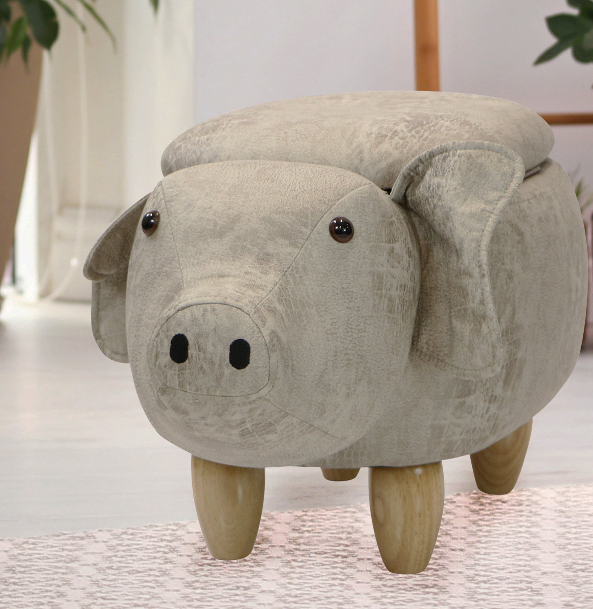 Critter Sitters Pig Storage Ottoman | Wayfair