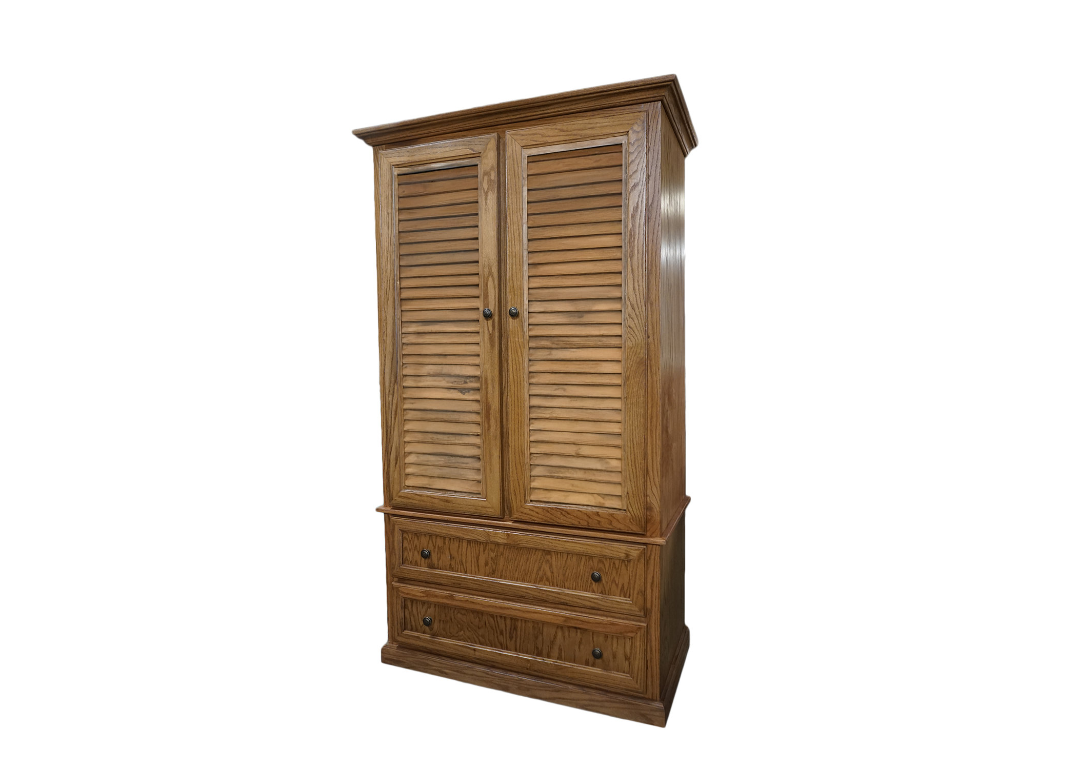 Red Barrel Studio® Oak Extra Wide Solid Wood Wardrobe with shutter ...