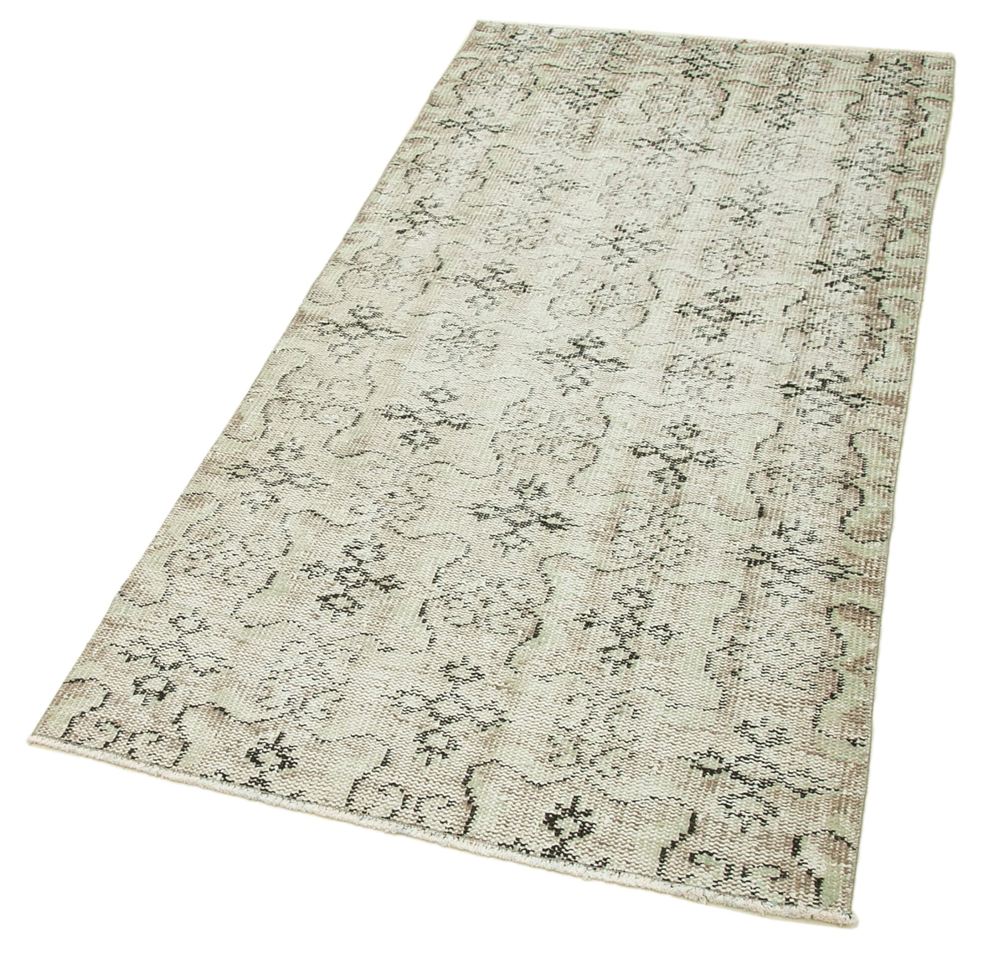 Lofy Overdyed Vintage Oriental Machine Woven Runner 3' x 6'6" Cotton ...