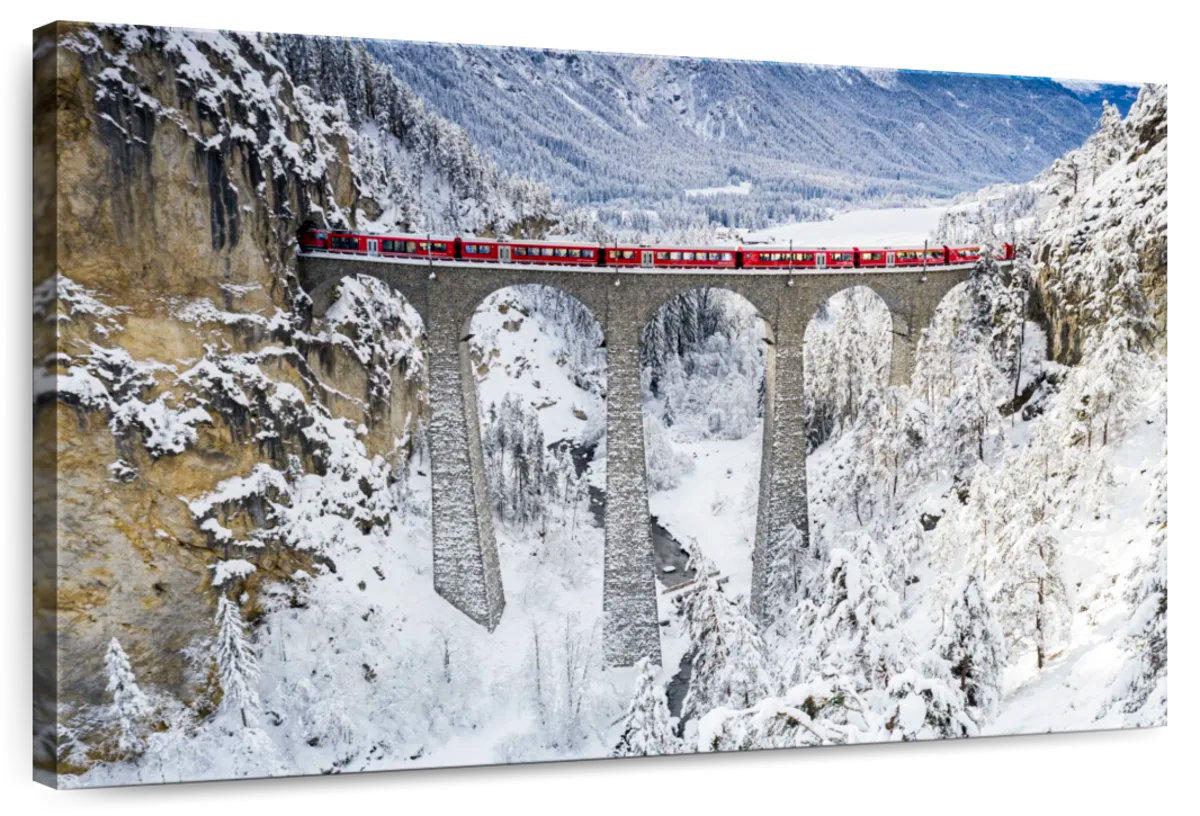 Ebern Designs Kavia Snowy Landwasser Viaduct | Wayfair