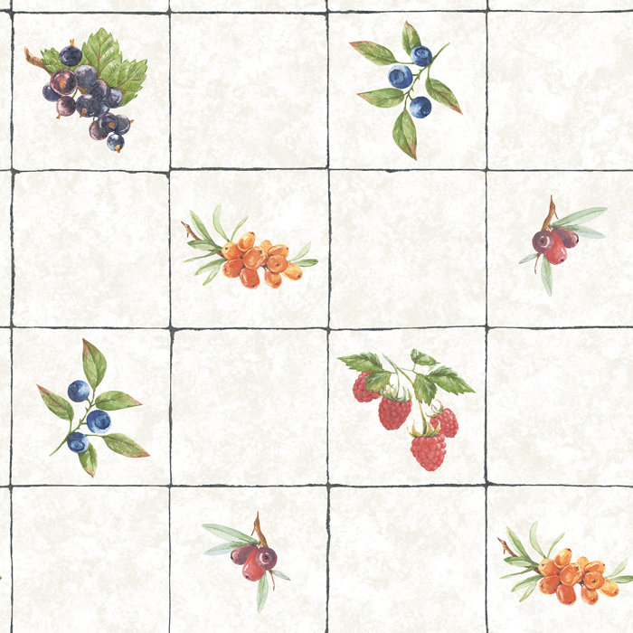 Galerie Wallcoverings Just Kitchens Fruit Tile Design 33' L x 21" W ...