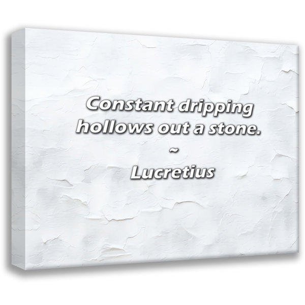 Trinx Lucretius Quote: Constant dripping hollows out a stone. | Wayfair