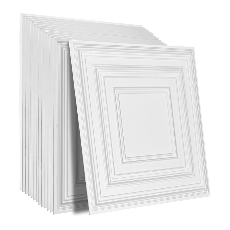VEVOR Ceiling Tiles 12-Pack 24 x 24 in PVC Easy Installation White Peg ...