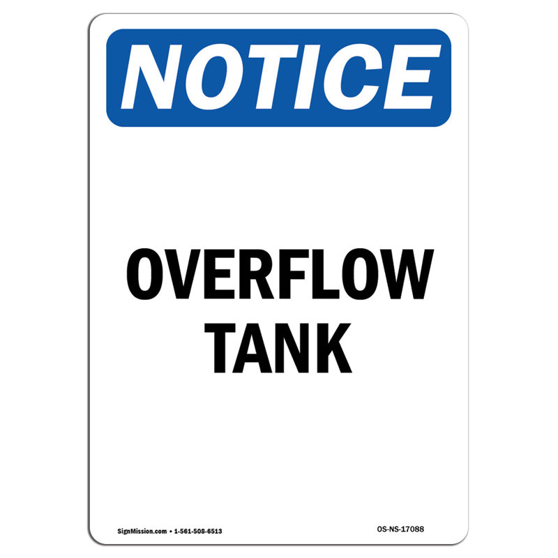 SignMission Overflow Tank Sign | Wayfair