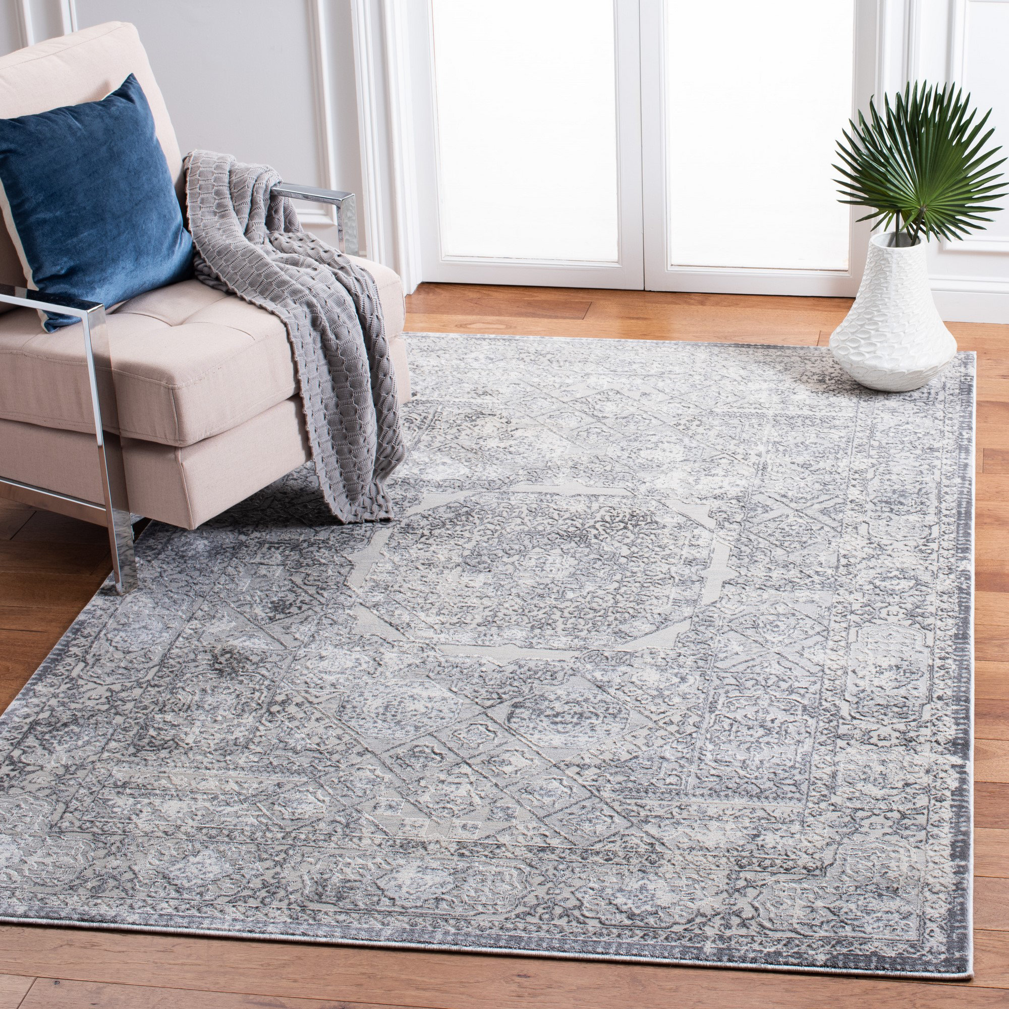 Union Rustic Friedrick Oriental Dark Gray/Gray Area Rug | Wayfair