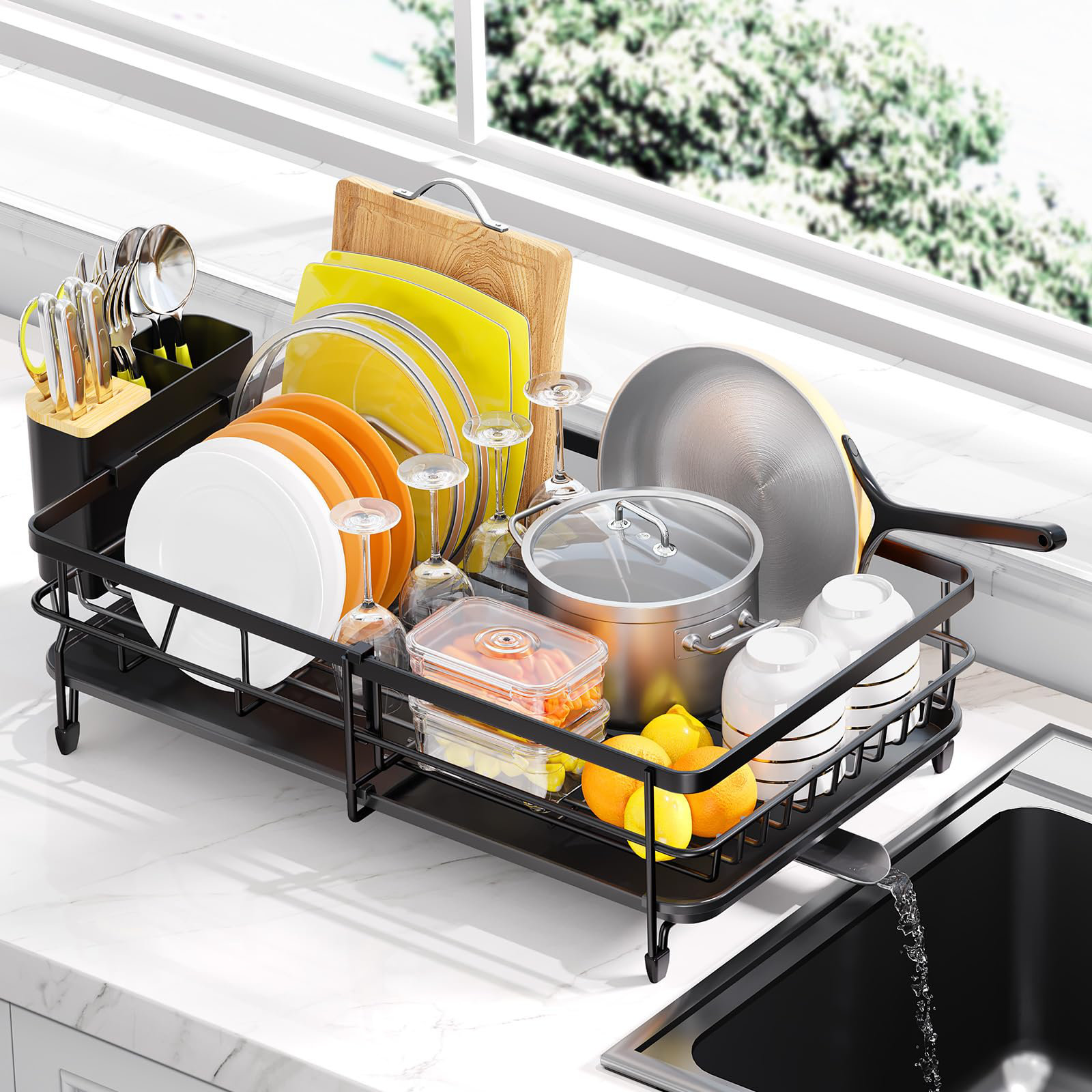 SHIRLEY'S OFFICE FURNITURE, LLC Expandable Dish Drying Rack For Kitchen ...