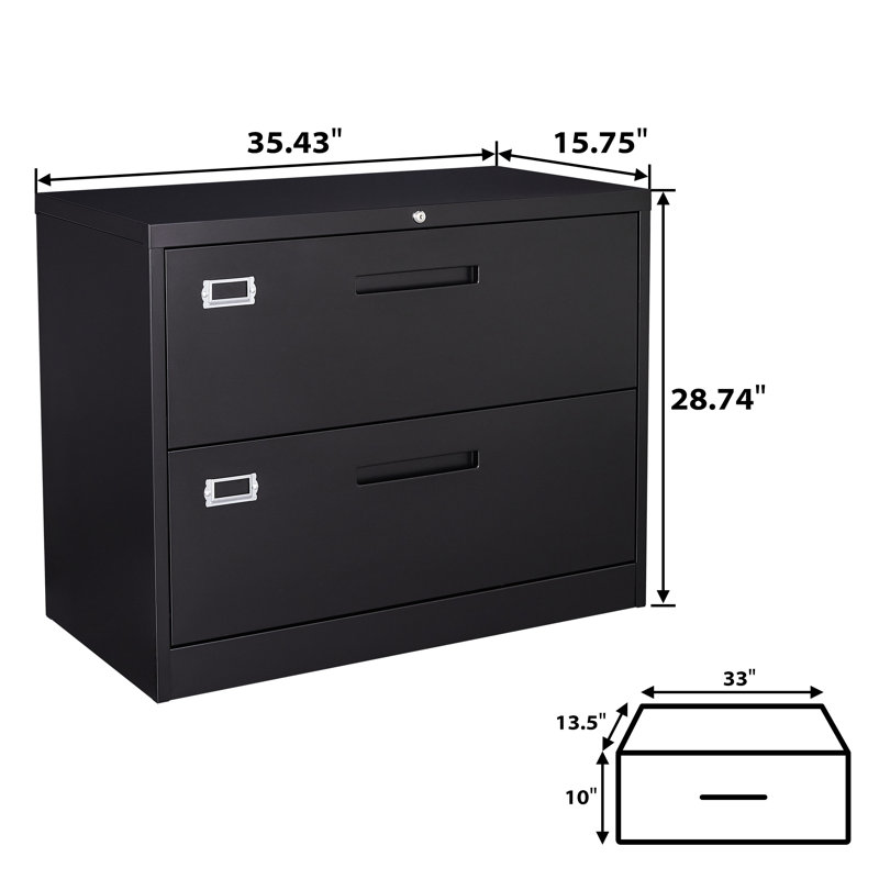 Latitude Run® 2-Drawer Lateral Filing Cabinet & Reviews | Wayfair