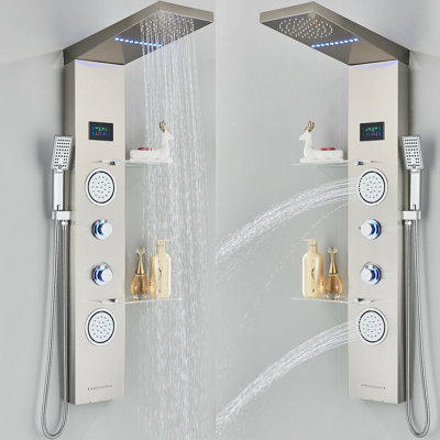 Augusts 44.48" Shower Panel with Fixed Shower Head | Wayfair
