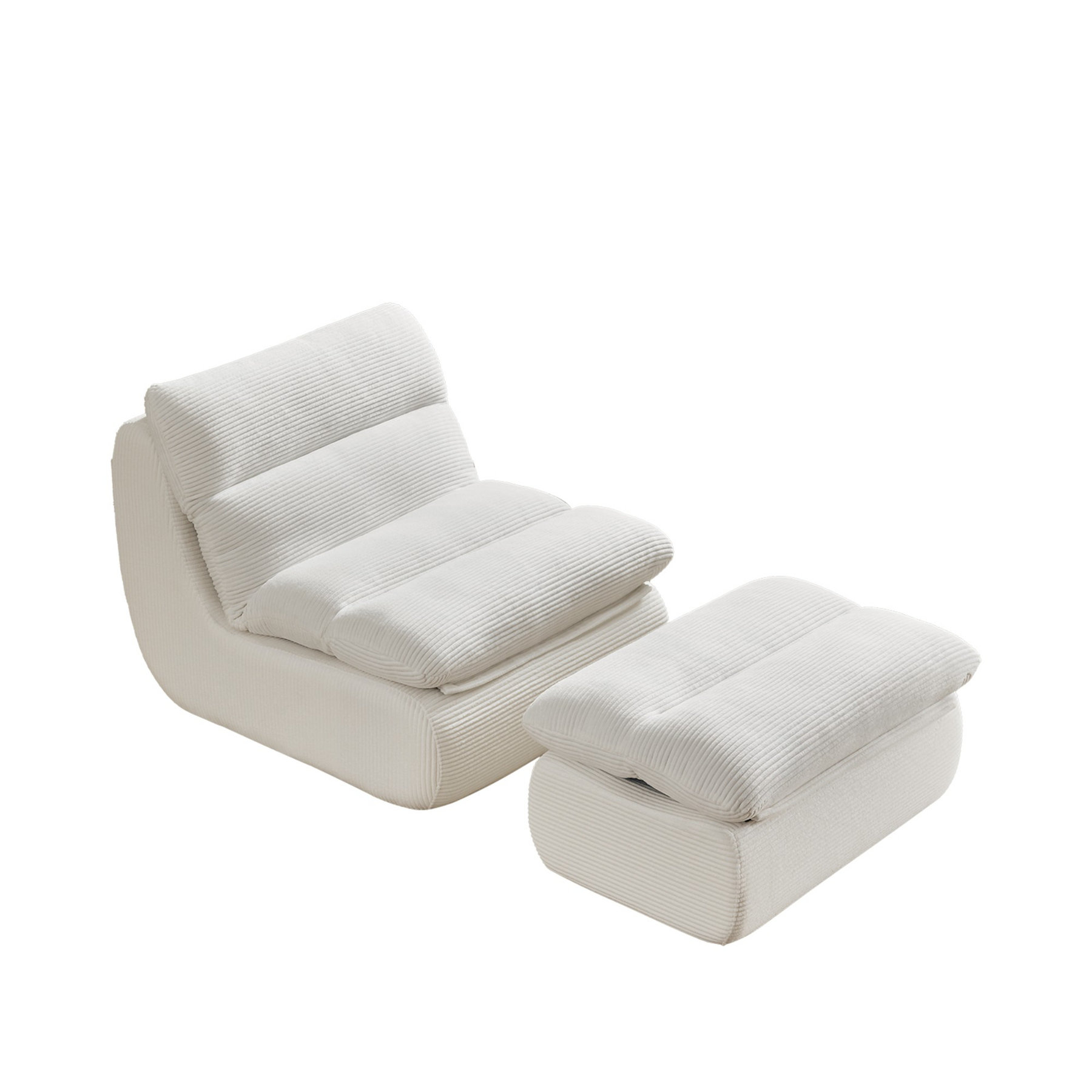 Latitude Run® Modern Compressed Lounge Chair with Ottoman | Wayfair