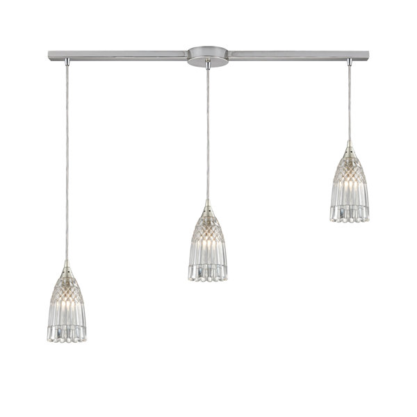 House of Hampton® 3 - Light Satin Nickel Cluster Pendant - Wayfair Canada