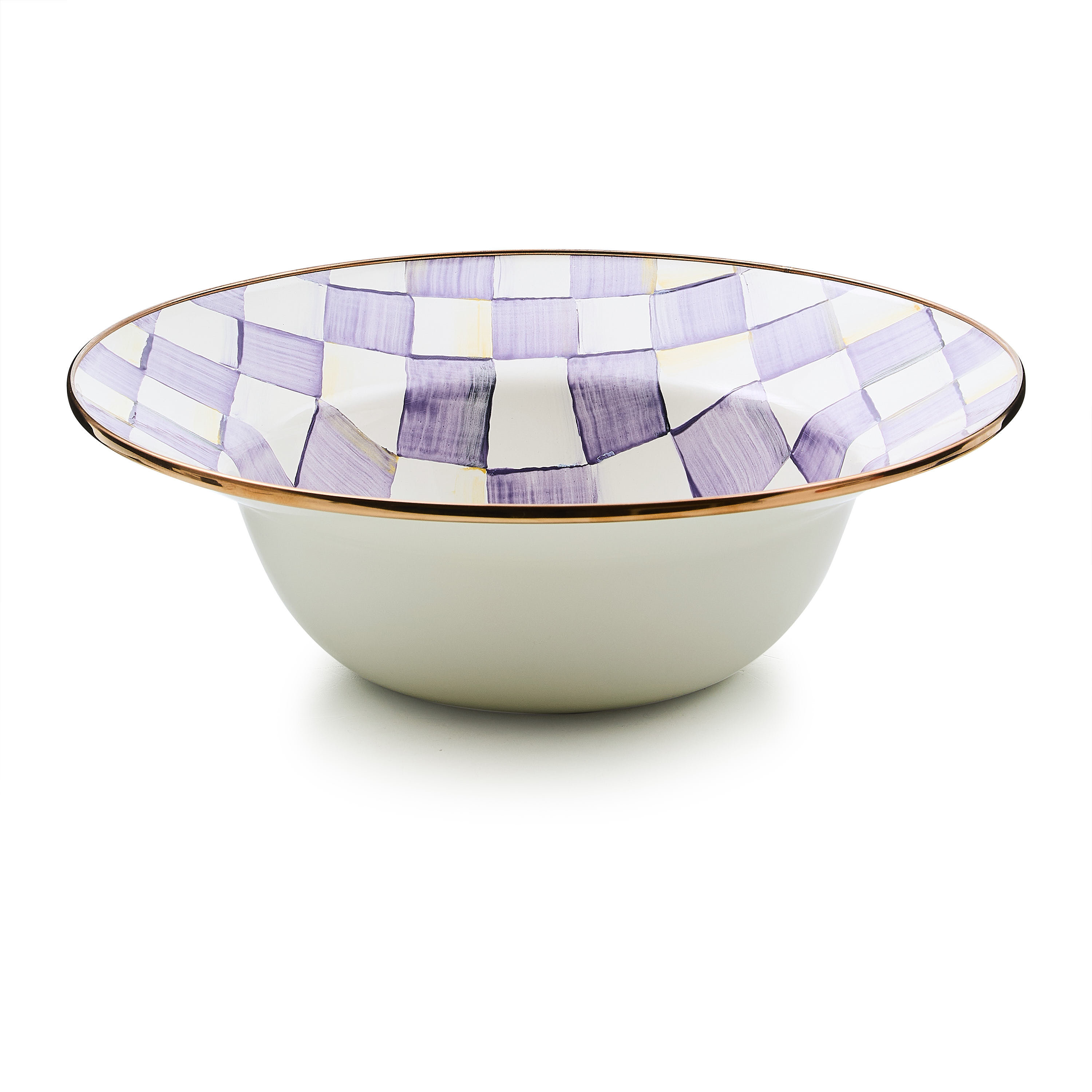 MacKenzie-Childs Violet Check Serving Bowl | Wayfair