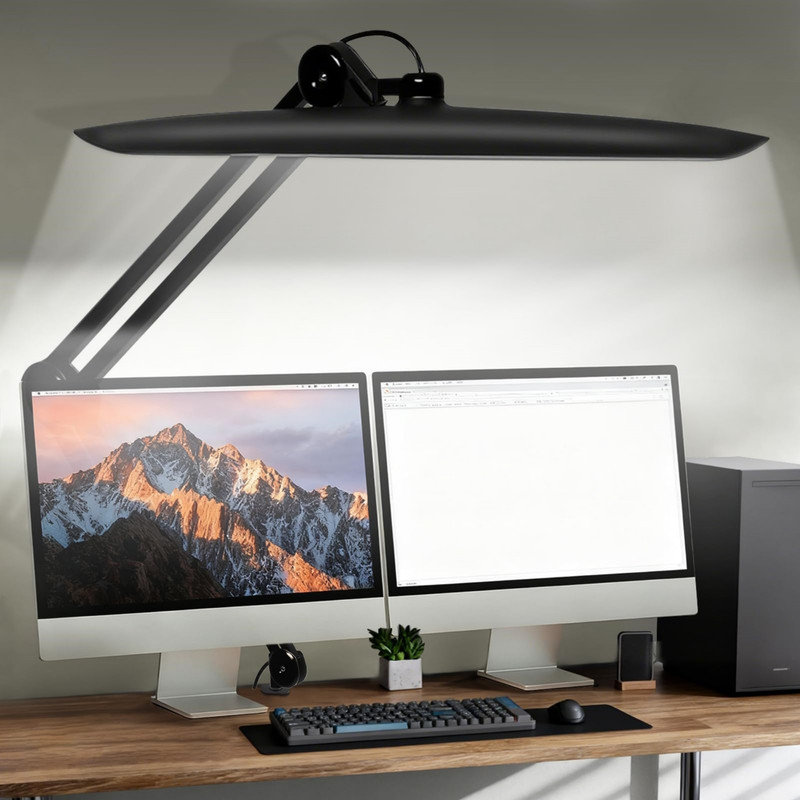Latitude Run 20" LED Desk Lamp with Clamp, 24W CCT Adjustable Dimmable ...