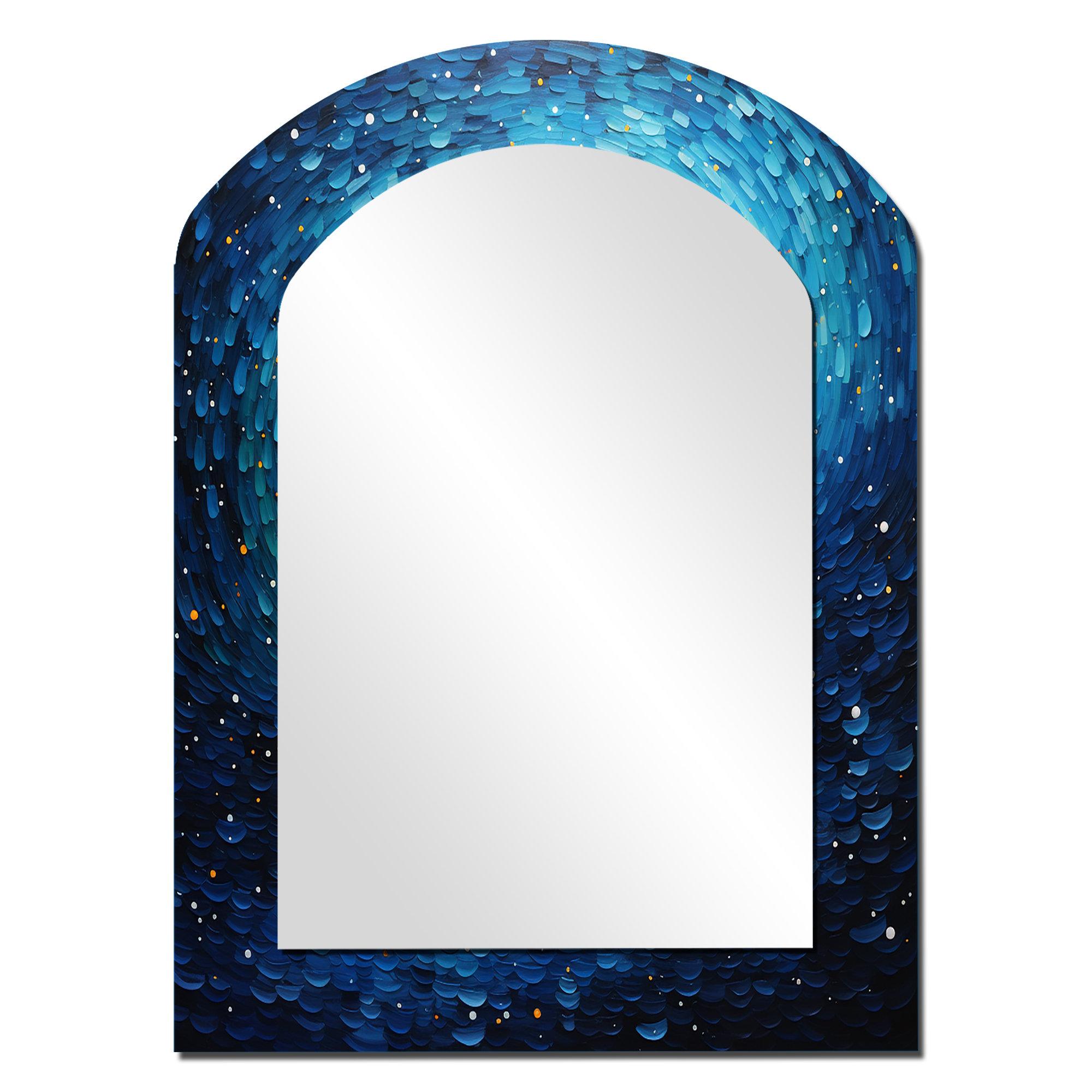 Dakota Fields Pointillism River Majestic Cascade - Blue Arch Large Wall ...