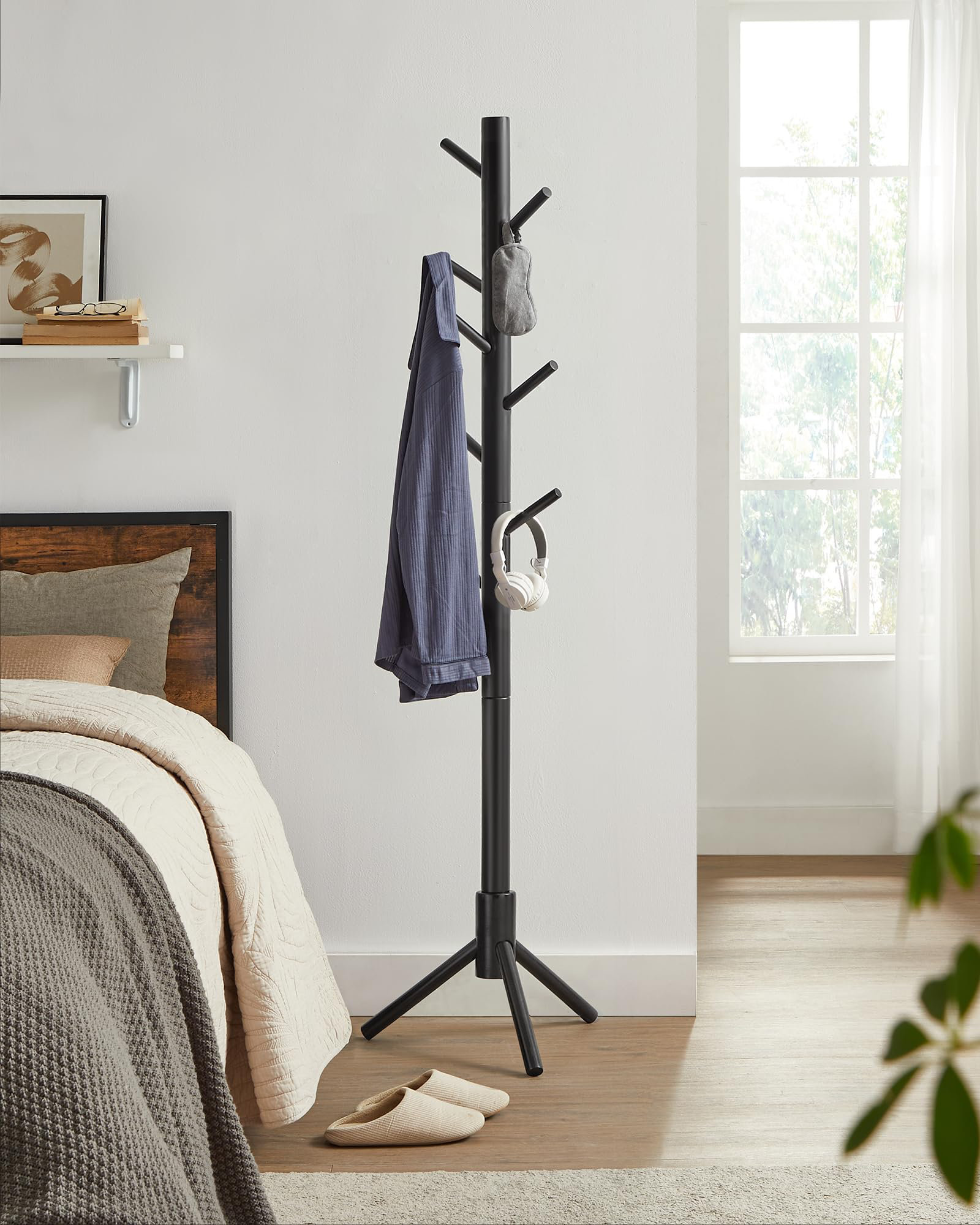 Ebern Designs Solid Wood Coat Rack, Free Standing Tree-Shaped Coat Rack ...