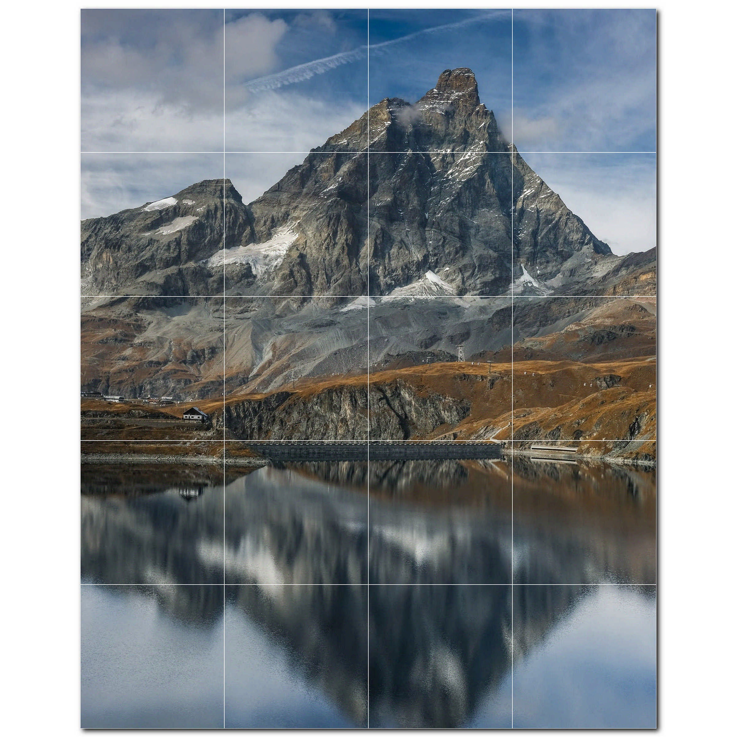 Picture-Tiles.com 32" x 40" Ceramic Mountains Photo Decorative Mural ...