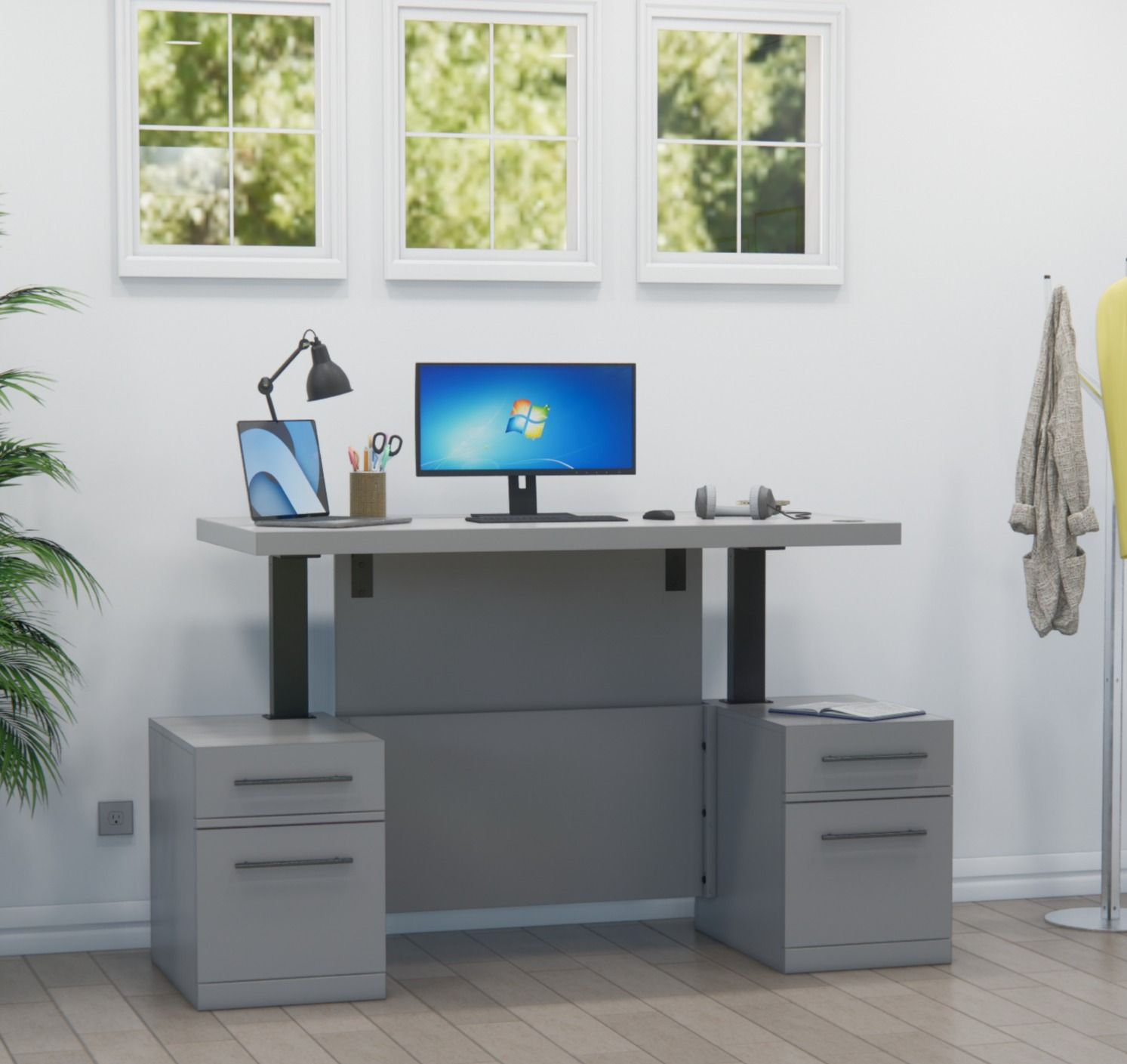 Hokku Designs Juny Sit-Stand Storage Desk & Reviews - Wayfair Canada