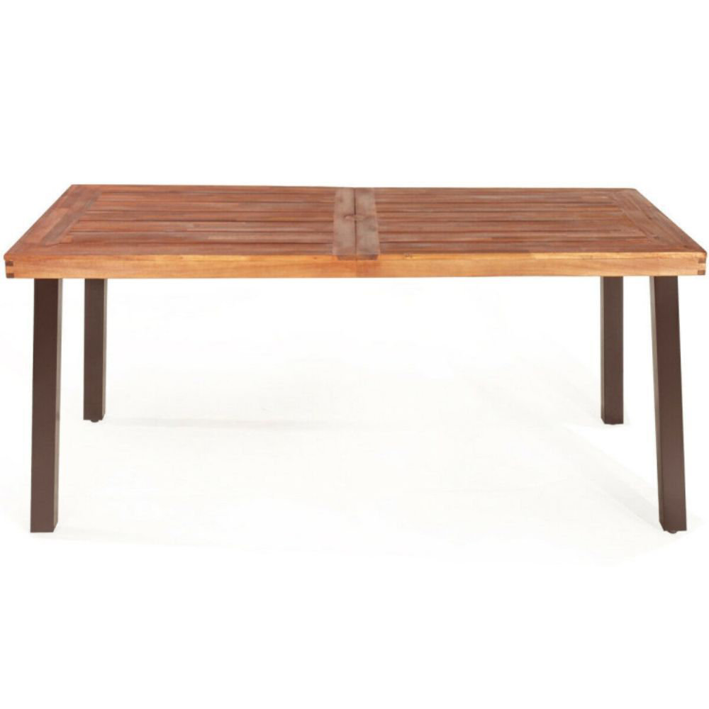 Latitude Run® Rectangular Acacia Wood Rustic Dining Furniture Table ...