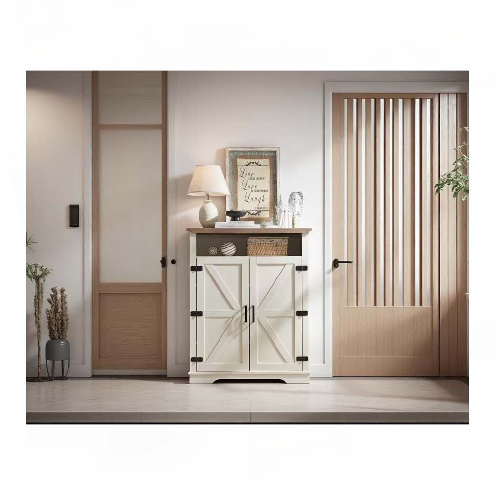 Ophelia & Co. Farmhouse Organizer Cabinet with Adjustable Shelf & 2 ...