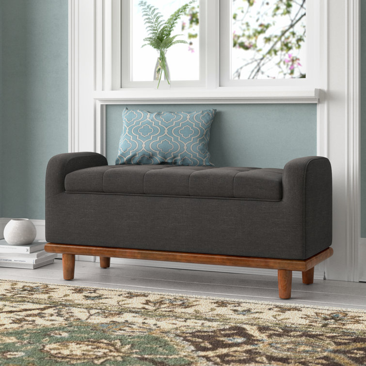 Three Posts™ Luker Polyester Upholstered Storage Bench & Reviews | Wayfair
