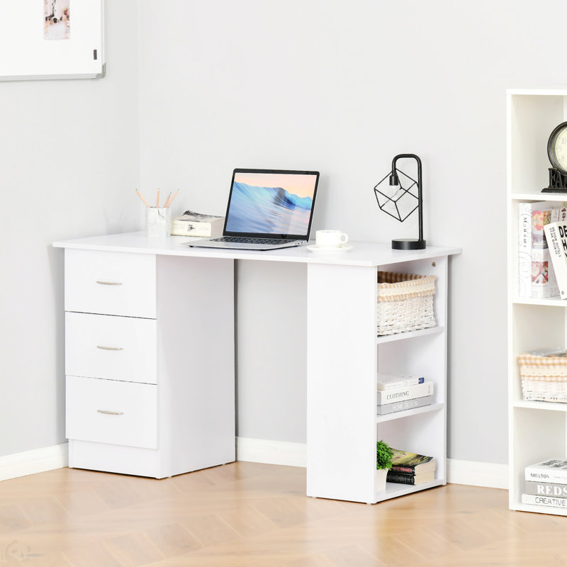 Latitude Run® 47" Modern Home Office Computer Desk Bookcase Combo ...