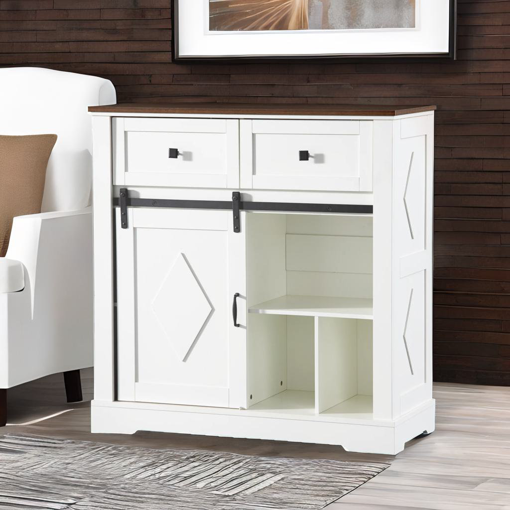 August Grove 39" Sliding Barn Door Storage Cabinet - Wayfair Canada