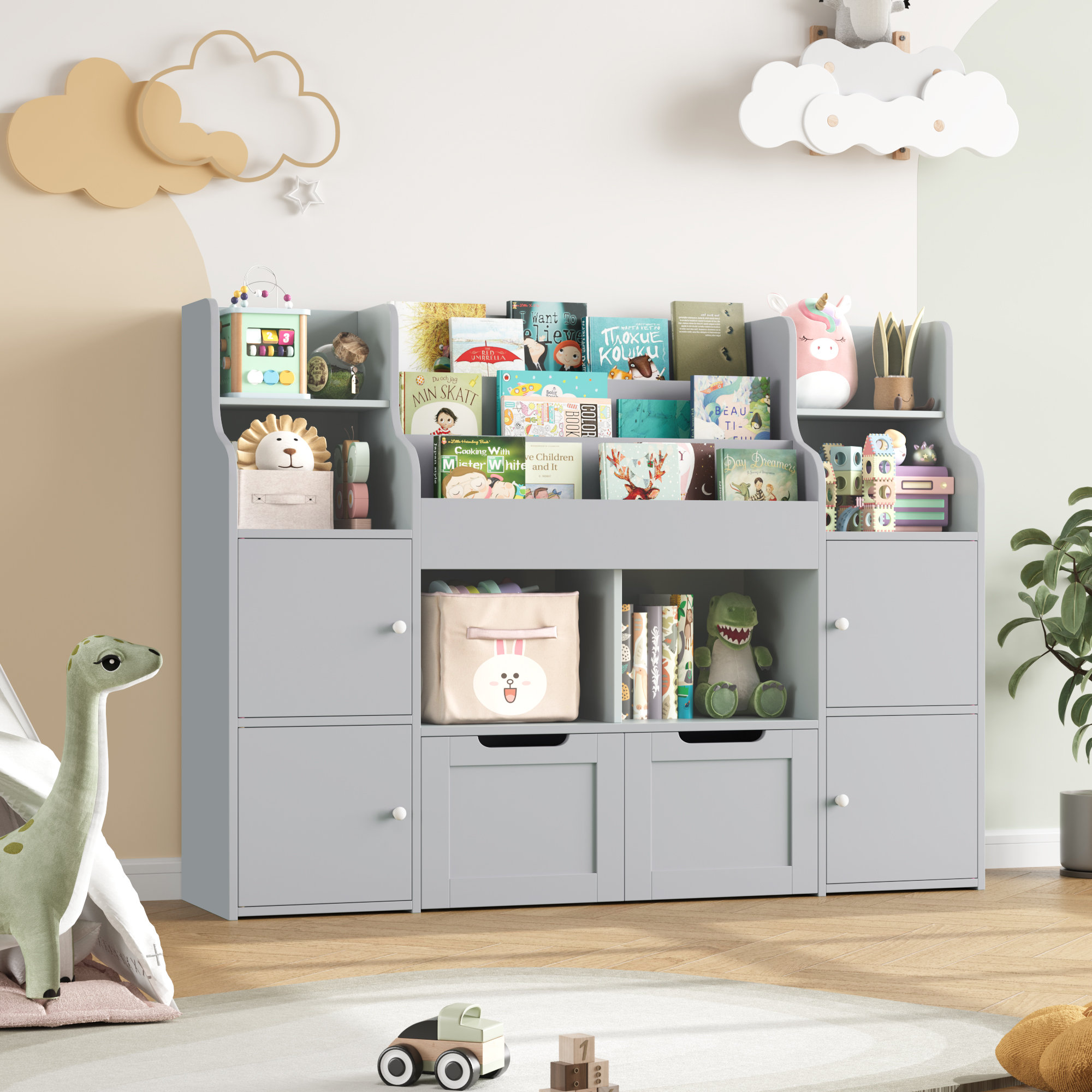 Lark Manor™ Kunkel 48'' W 6 Cube Bookcase With 2 Removable Drawers ...