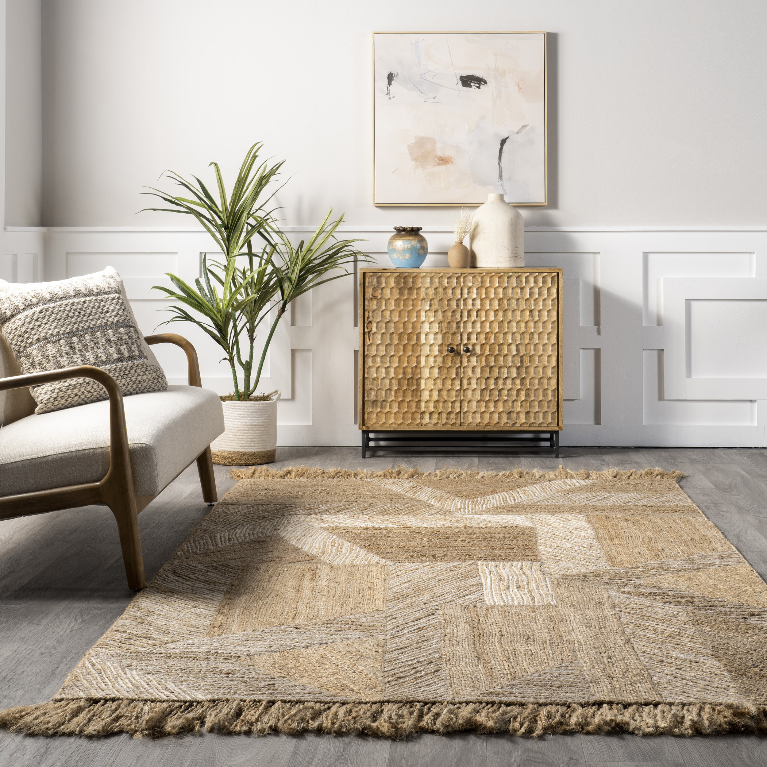 Corrigan Studio® Davina Jute Area Rug for Dining Room Living Room ...