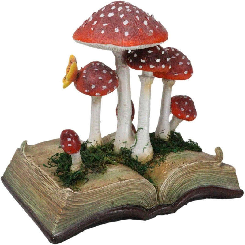 August Grove® Enchanted Fairy Garden Toadstool Mushrooms Sprouting From ...