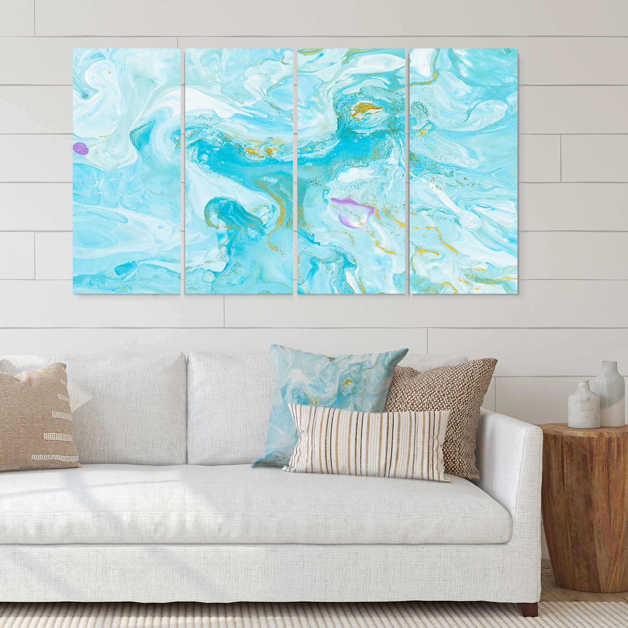 Everly Quinn Turquoise Marble Liquid Art Universe by Ansel Adams - 4 ...