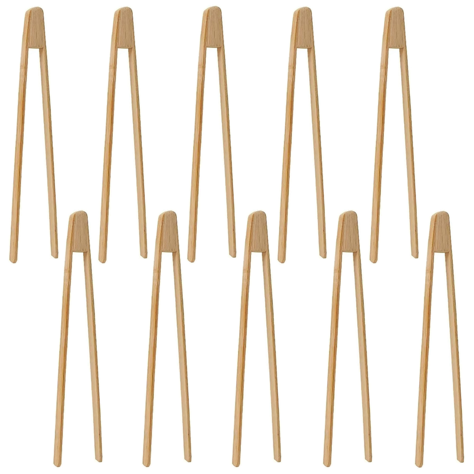 AIRPJ 10 Pcs Bamboo Toast Tongs，toaster Tongs，non-stick Heat Resistant ...