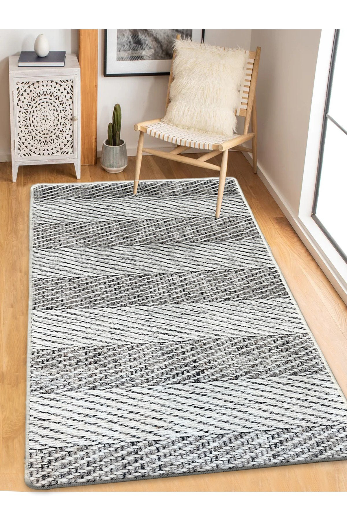 East Urban Home Striped Machine Woven Polyester Area Rug in Beige/Brown ...