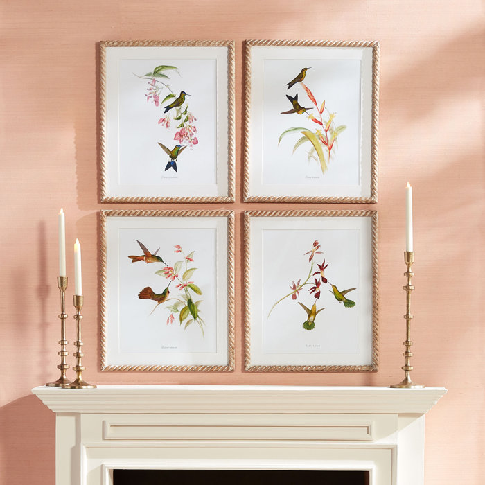 Lark Manor Saltillo Playful Hummingbird Framed On Paper 4 Pieces ...
