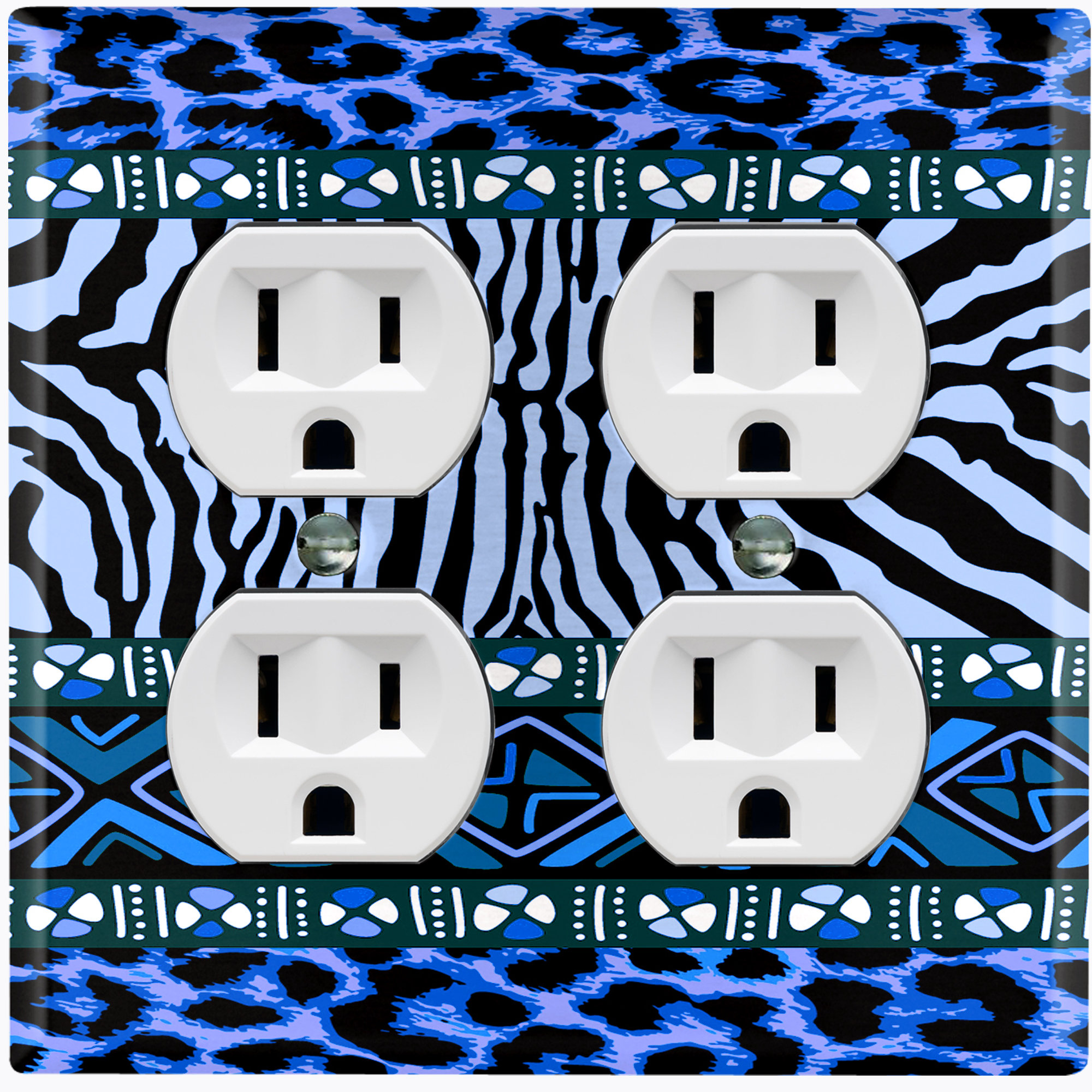 WorldAcc Metal Light Switch Plate Outlet Cover (Safari Pattern African ...