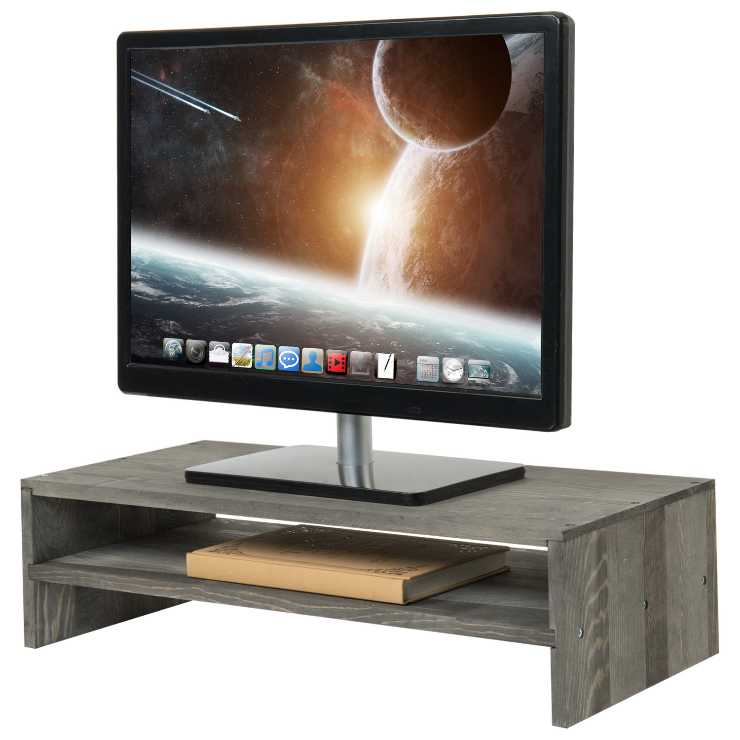 Gracie Oaks Desktop Organizer 2-Tier Monitor Stand & Reviews - Wayfair ...