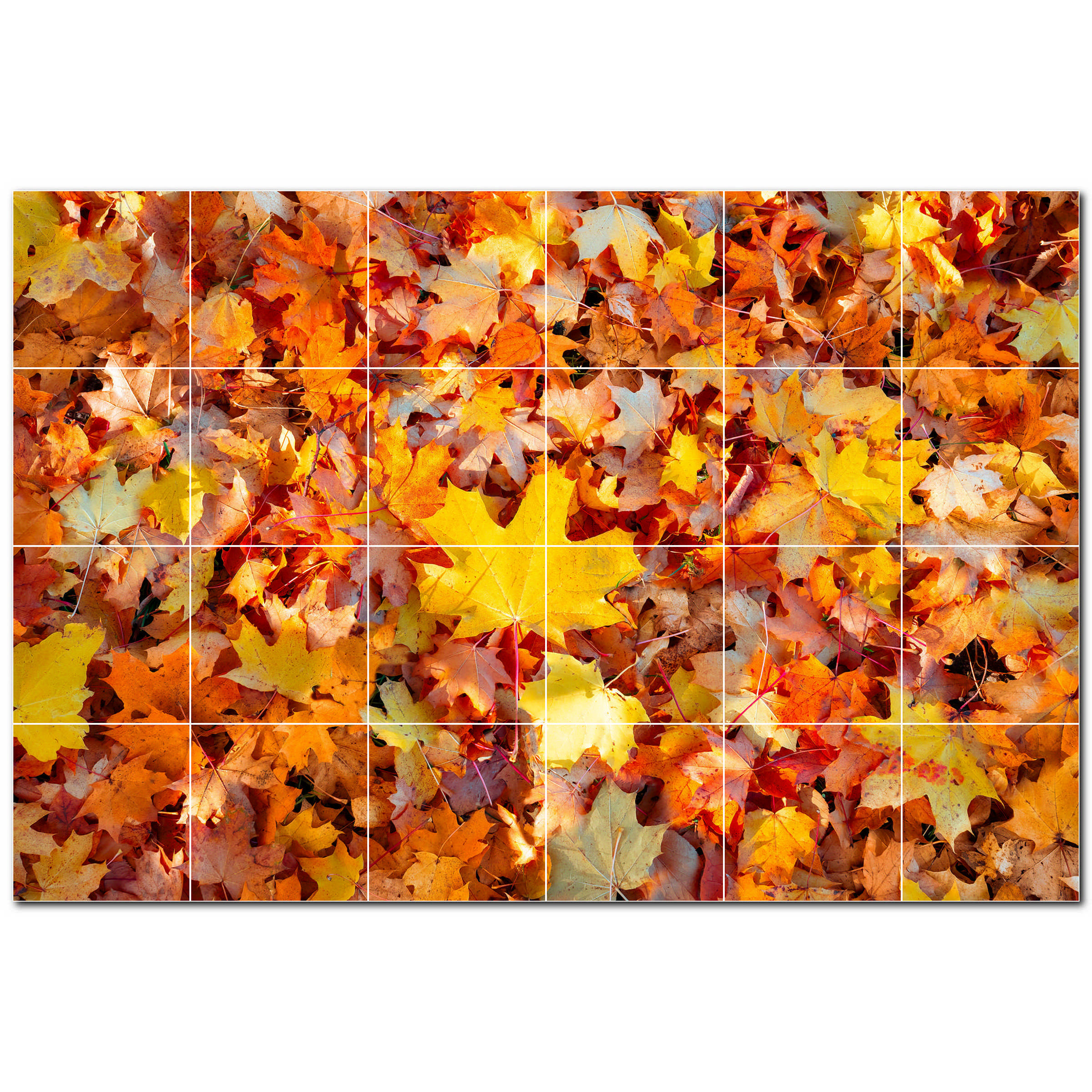 Picture-Tiles.com 72" x 48" Ceramic Autumn Photo Decorative Mural Tile ...