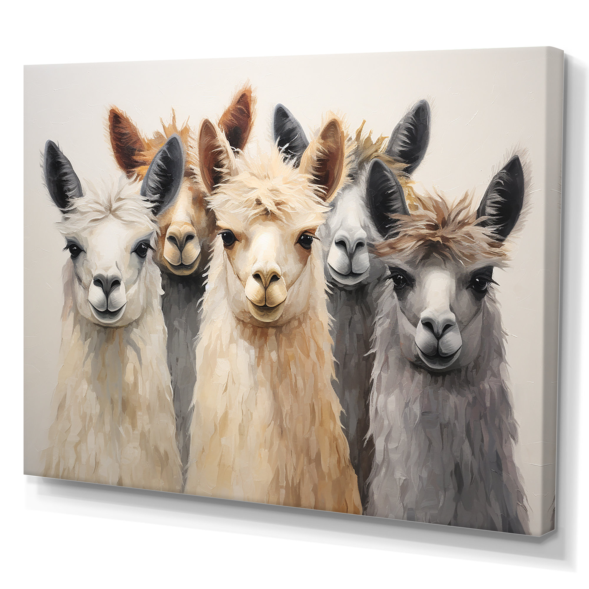 Bungalow Rose Beige And Gray Minimalism Curious Alpacas Collage On ...