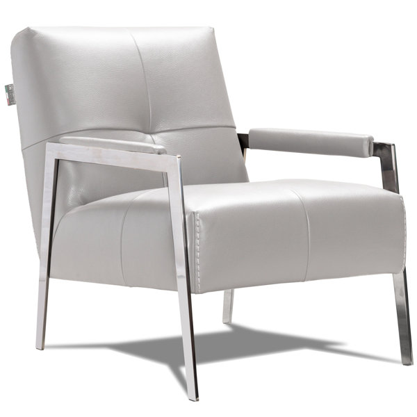 Brayden Studio® Dade 25" Wide Tufted Top Grain Leather Armchair | Wayfair